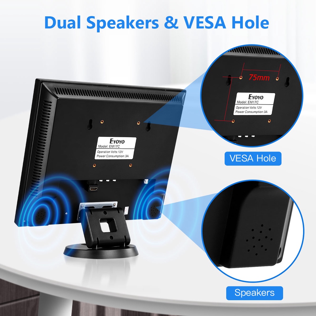 Eyoyo 12 Inch HDMI Monitor with BNC VGA AV HDMI Input 800x600 Portable ...