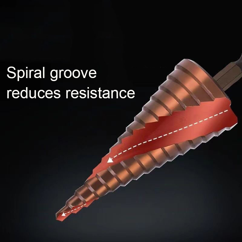 M35 5% Cobalt Step Drill Bit, 4-12/4-20/4-22/4-32 HSS Spiral Flute Step Bits Hex Shank for ...