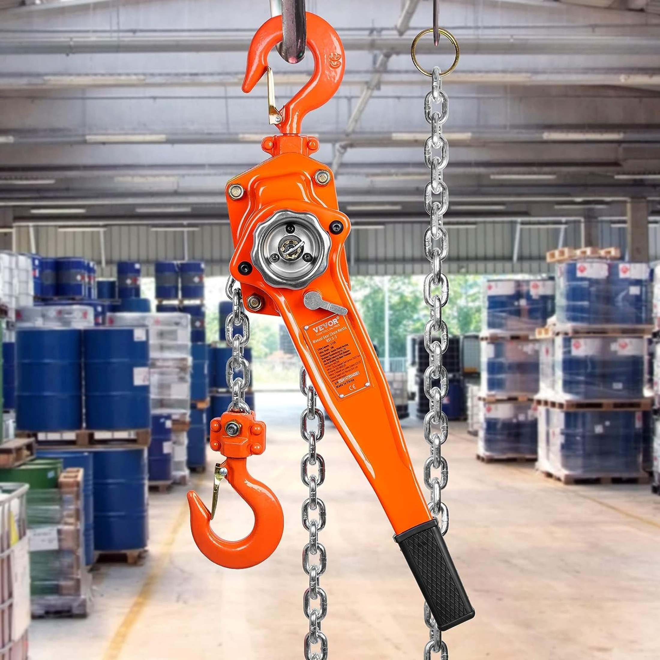 1T 2T 3T Chain Lever Block Ratchet Puller Constriction Building Hoist ...