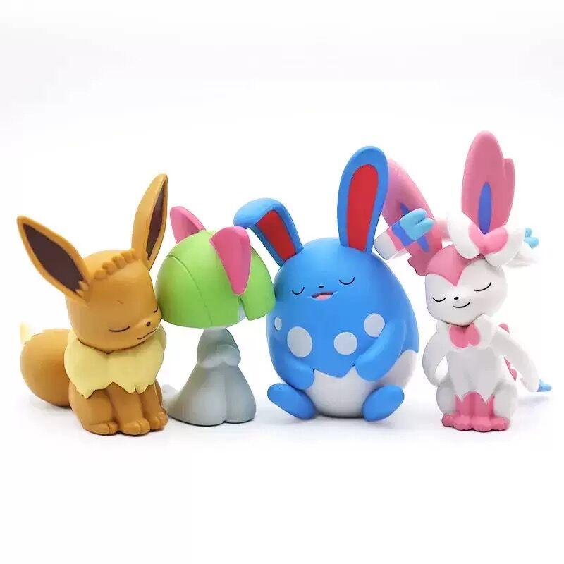 4Pcs/Set 5-6.5cm Pokemon Anime Figure Azumarill Sylveon Ralts Eevee ...