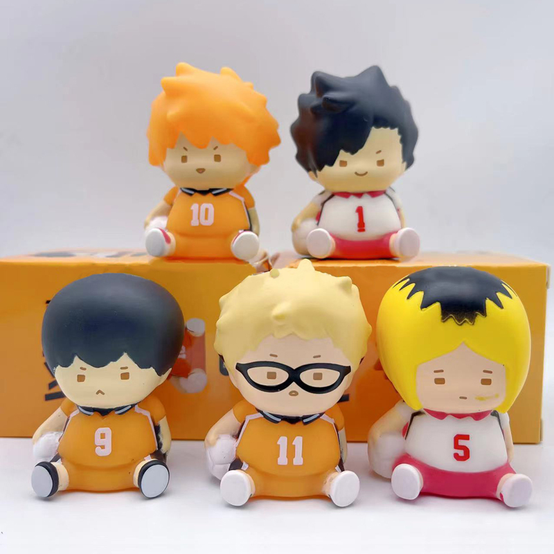 4 Style 5Pcs/Set Anime Haikyuu!! Q Version Cute Fat Hinata Shoyo Tobio ...