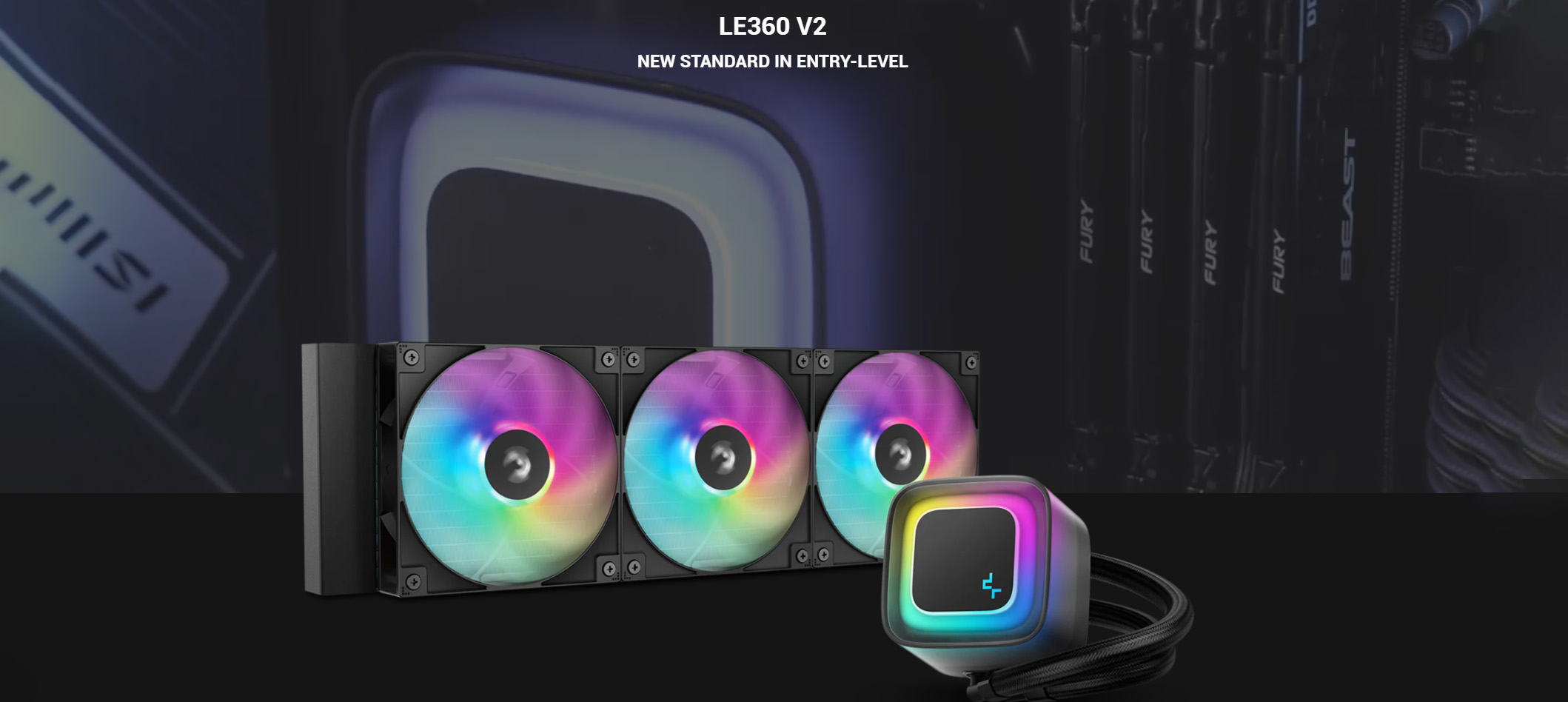 Deepcool LE240 V2 LE360 V2 ARGB CPU AIO Cooler 360mm 5V 3PIN ARGB Mobo Lighting Sync For Intel ...