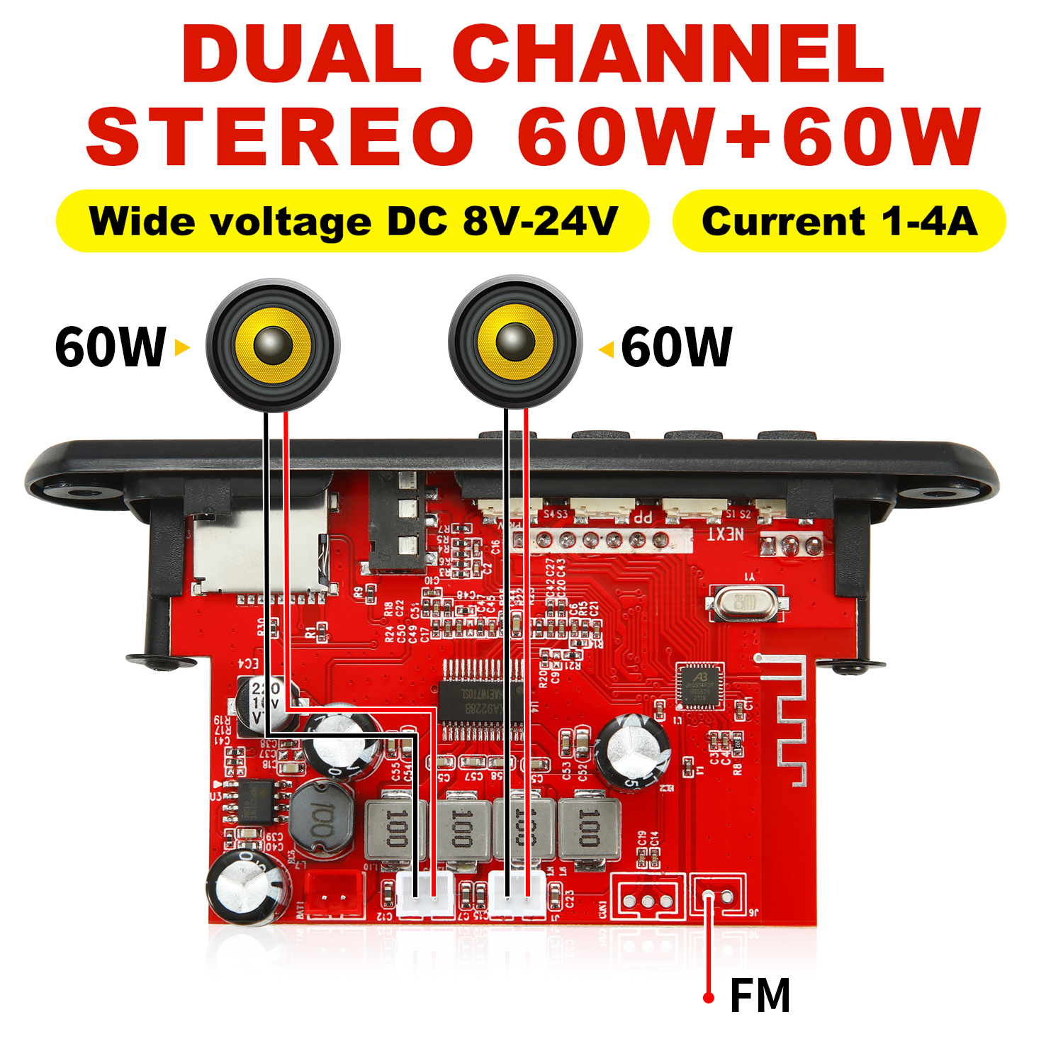 [Shopee Choice] 160W Amplifier Bluetooth 5.0 MP3 Board Audio Player 12V ...