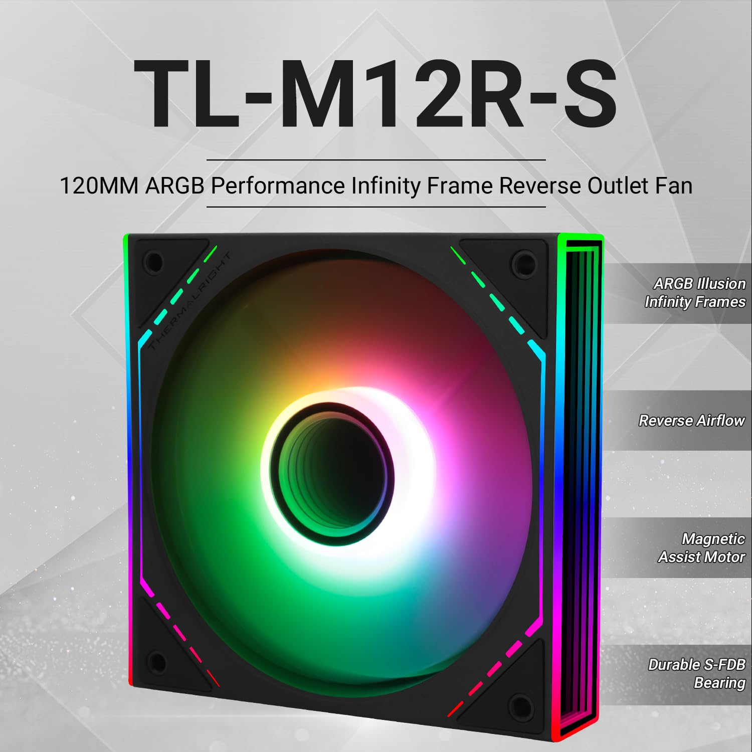 Thermalright TL-M12R-S ARGB Reverse fan Case Fan 120mm with ARGB Mirror ...