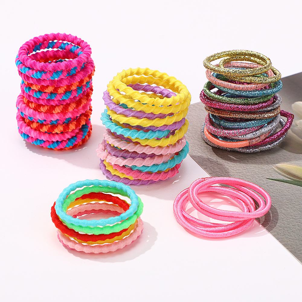 100Pcs/lot Hair Bands Girls Candy Color Elastic Rubber Band Hair Bands ...