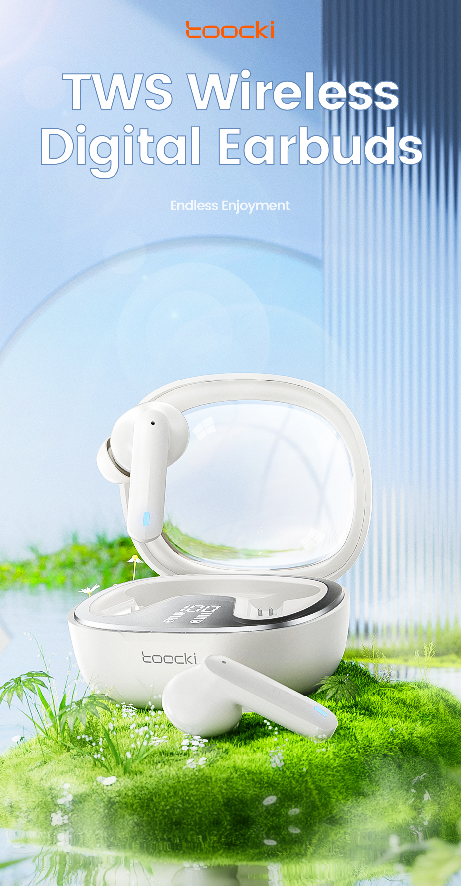 Toocki TWS Wireless Bluetooth Earphone Bluetooth 5.3 HiFi Headphones Ultra long standby ...