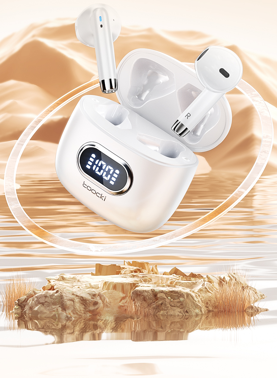 Toocki TWS Wireless Earphones HiFi Stereo Headphone LED Digital Display ...