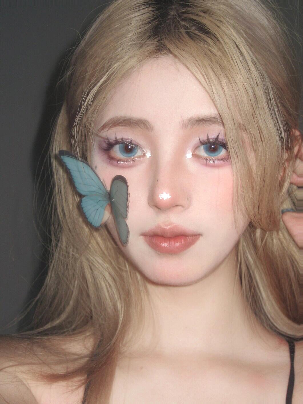 2Pcs Contact Lenses Blue Chameleon Lens 14.5mm KSSEYE 1 Day use WT: 55% ...