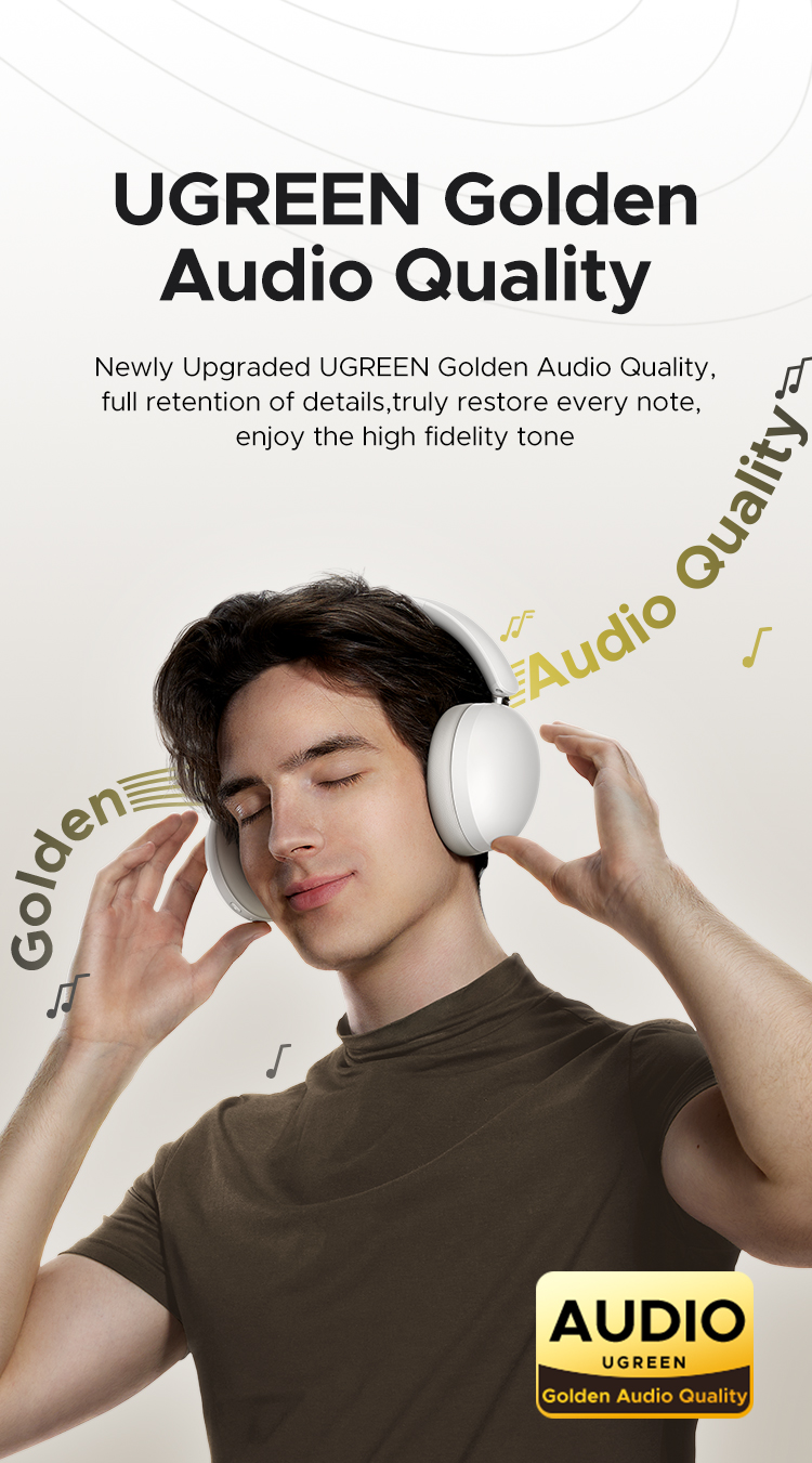 UGREEN Studio Max2 Wireless Bluetooth 5.4 Headphone Hi-Res Certified HiFi Earphone with 3D ...