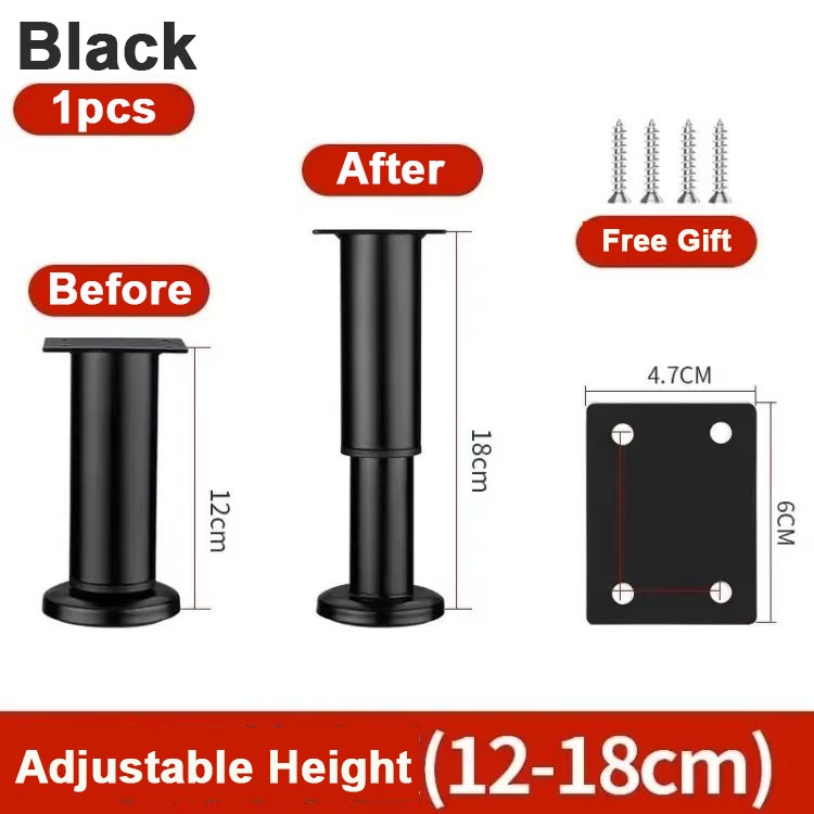 42/72cm Adjustable Metal Table Leg kaki meja Bed Leg Support kaki sofa ...