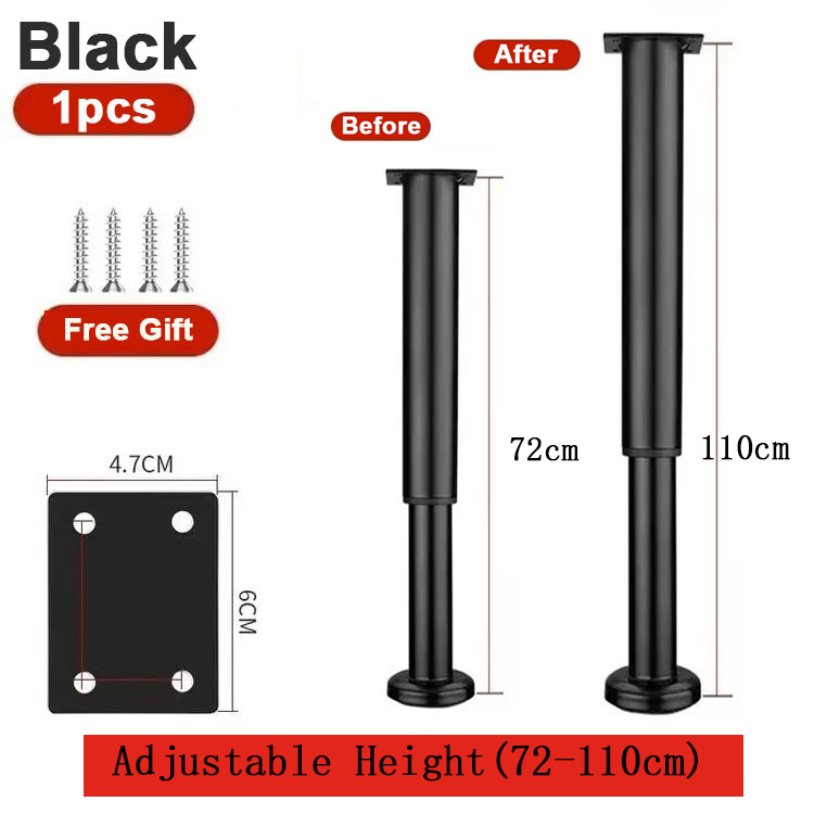 42/72cm Adjustable Metal Table Leg kaki meja Bed Leg Support kaki sofa ...