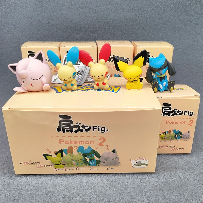 9 Style 4Pcs/5Pcs/6Pcs Anime Pokemon Sleep Doll Boxed Pikachu Gengar ...
