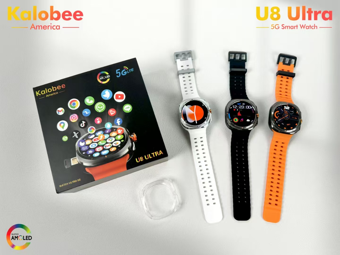 2025 New U8 Ultra AMOLED Android 9.0 Smart Watch ROM 128GB Men Women ...