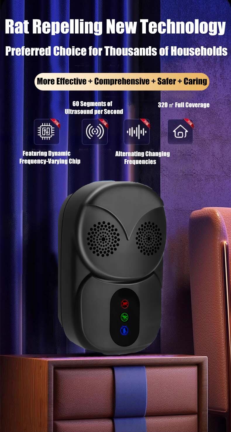 【No rats within 400 meters】Ultrasonic rat repeller 2025 AI smart chip ...