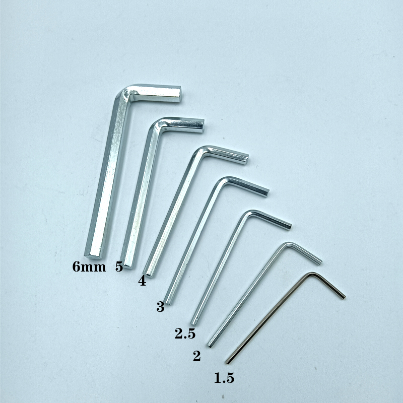 7pcs 1.5/2/2.5/3/4/5/6mm L Shape Wrench Metric Allen Nickel Plating ...