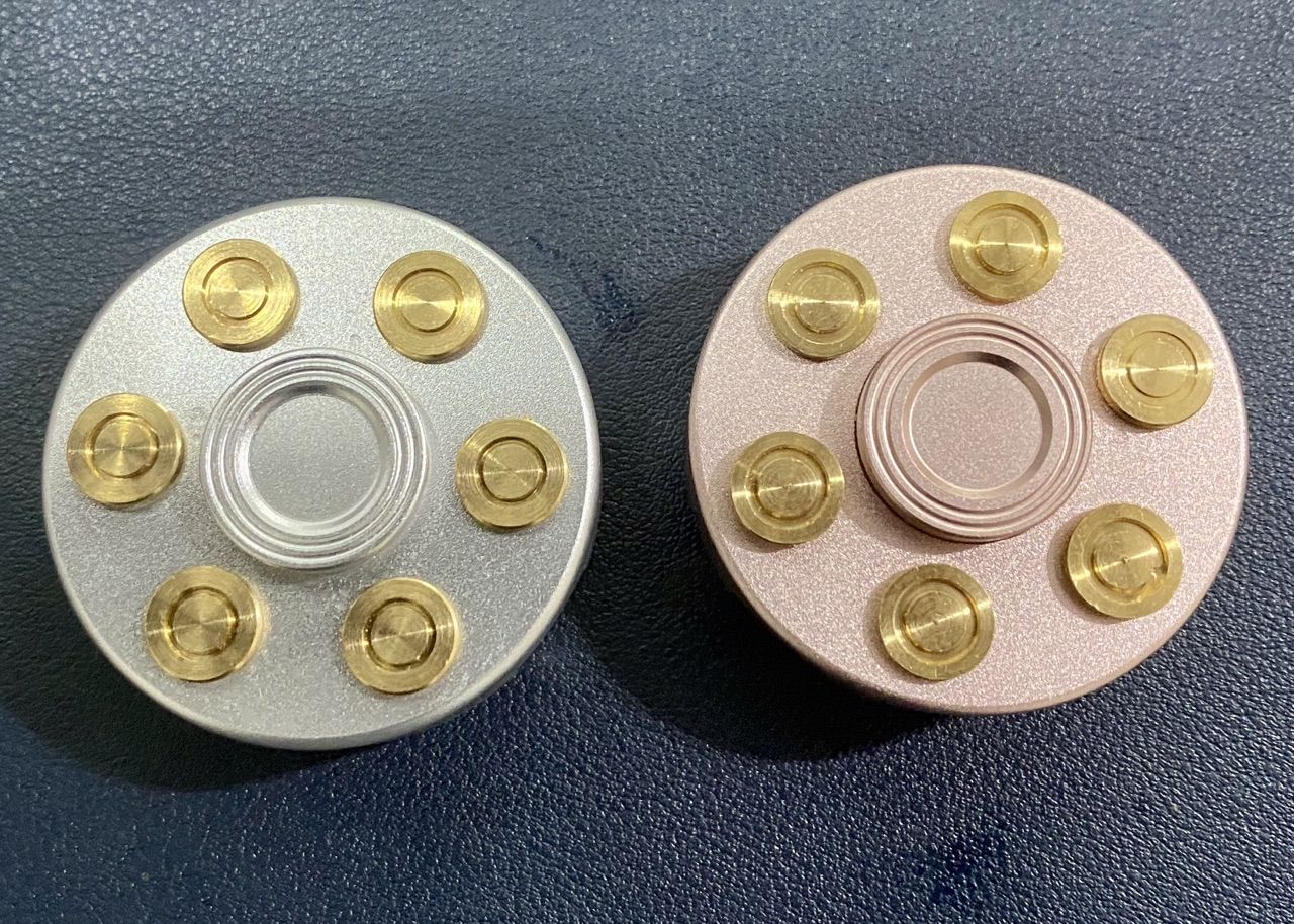 Luminous Fidget Spinner Revolver Brass Aluminum Alloy Finger Spinning ...