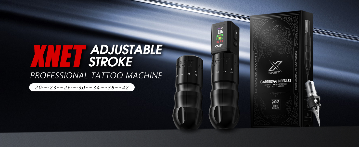 XNET Wireless Tattoo Machine Pen 2.0-4 2mm Adjustable Stroke Custom ...
