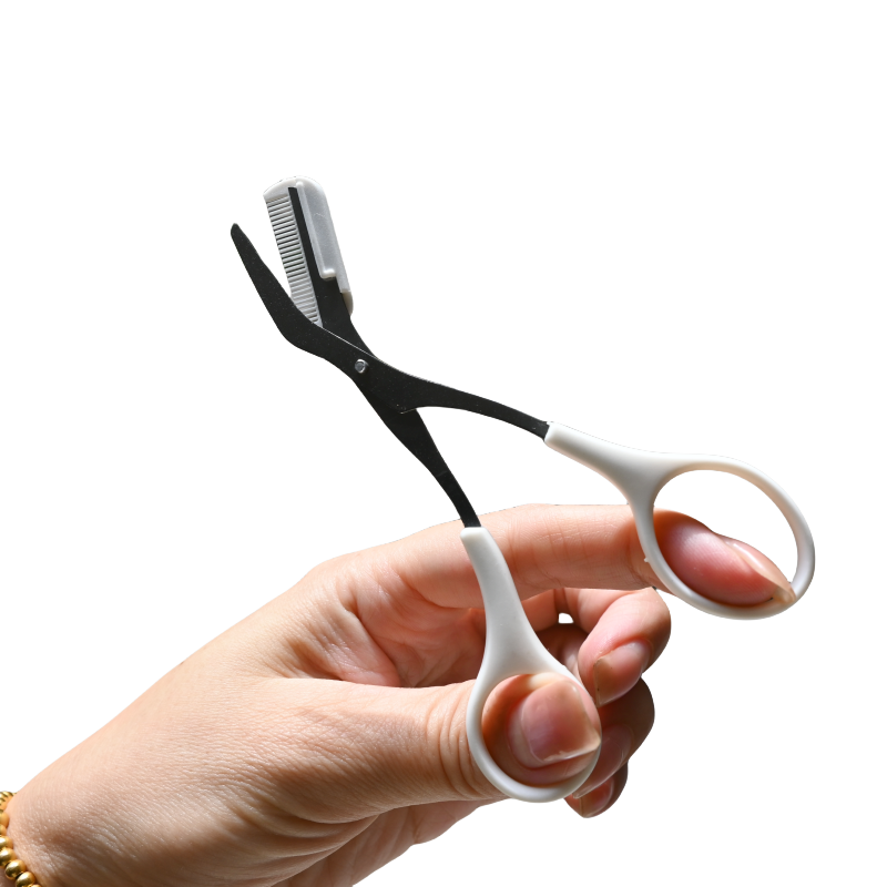 Eyebrow Trimming Scissors 3 Piece Set With Comb, Crescent Shaver ...