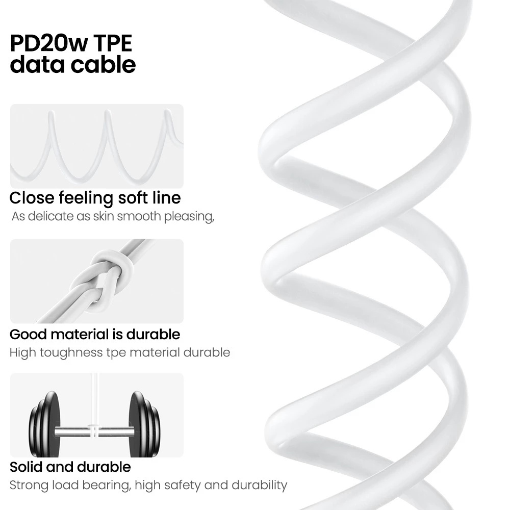 PD20W USB C to IOS Fast Charging Cable For ip 14 13 12 11 Pro Max X XS ...