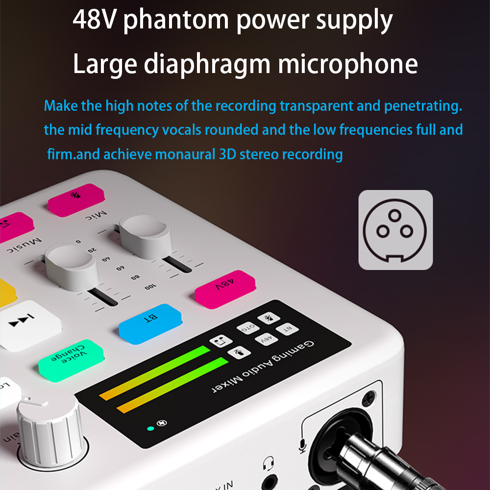 Kusky G1 Gaming Mixer Sound Card Audio Interface for Smart Phone,Laptop ...
