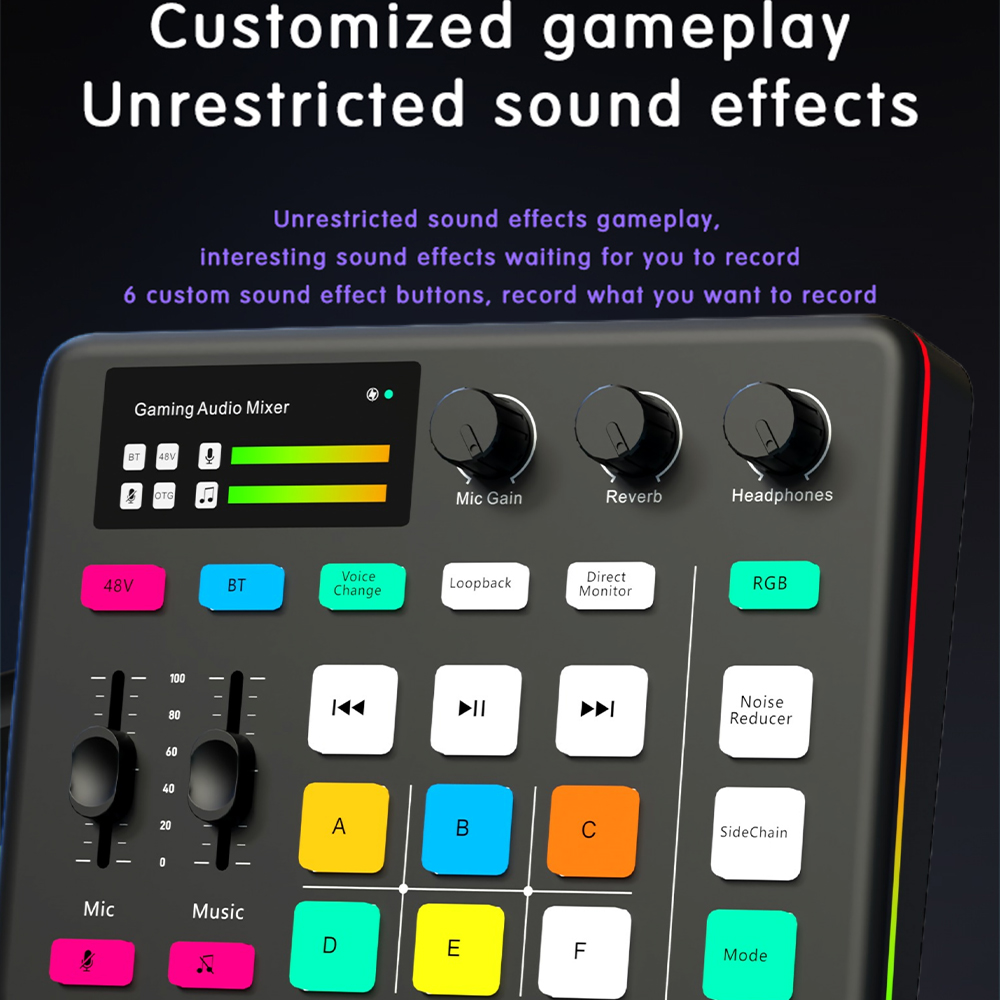 Kusky G1 Gaming Mixer Sound Card Audio Interface for Smart Phone,Laptop ...