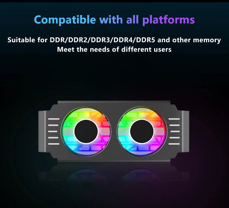 ICE Whale D50 RAM Heatsink Dual 5020 Fans ARGB Light Synchronous Memory ...