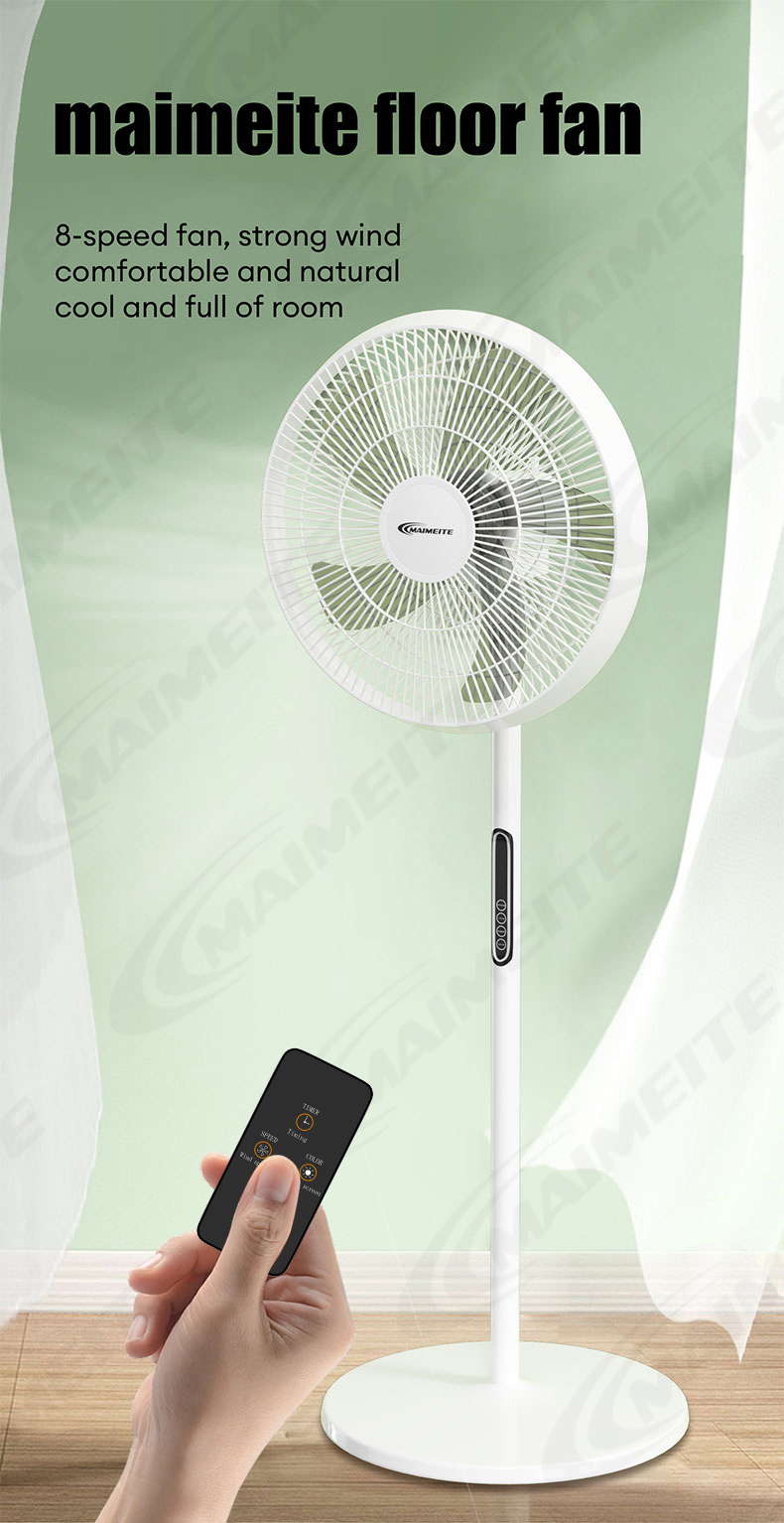 Maimeite Electric fan Remote Control Stand Fan 16 Inch Wide Angle Air ...