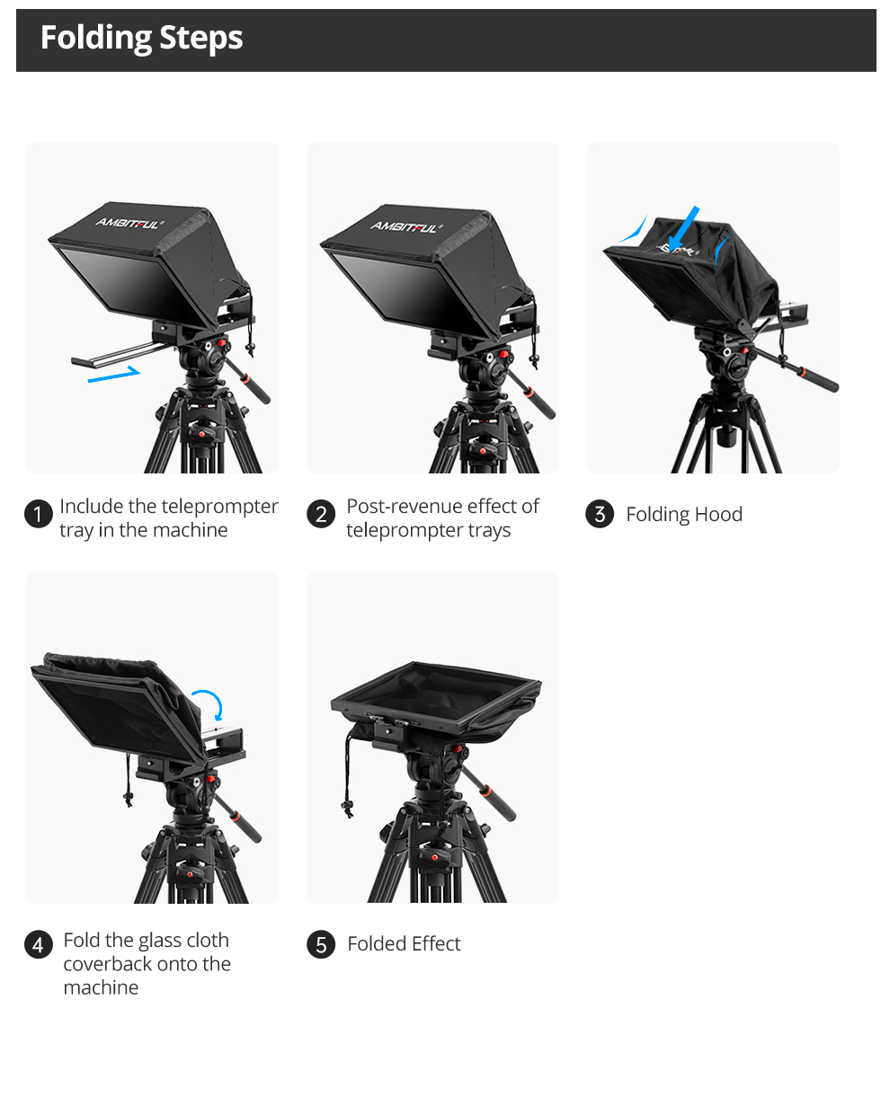 Ambitful T14 PRO Big Screen Prompter Professional Interview Foldable ...