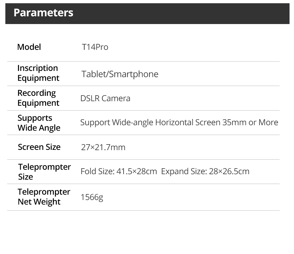 Ambitful T14 PRO Big Screen Prompter Professional Interview Foldable ...
