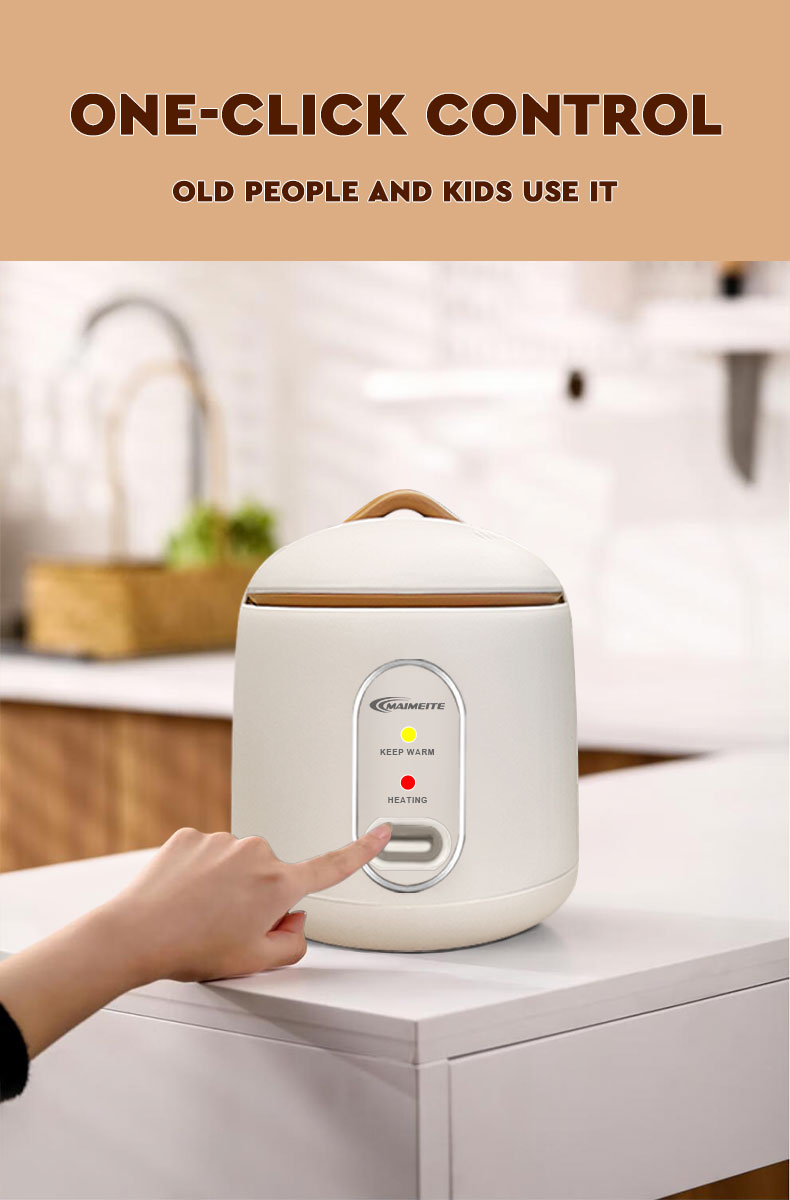 Maimeite Mini Rice Cooker 1.2L Non-Stick Inner Multifunctional Pot ...