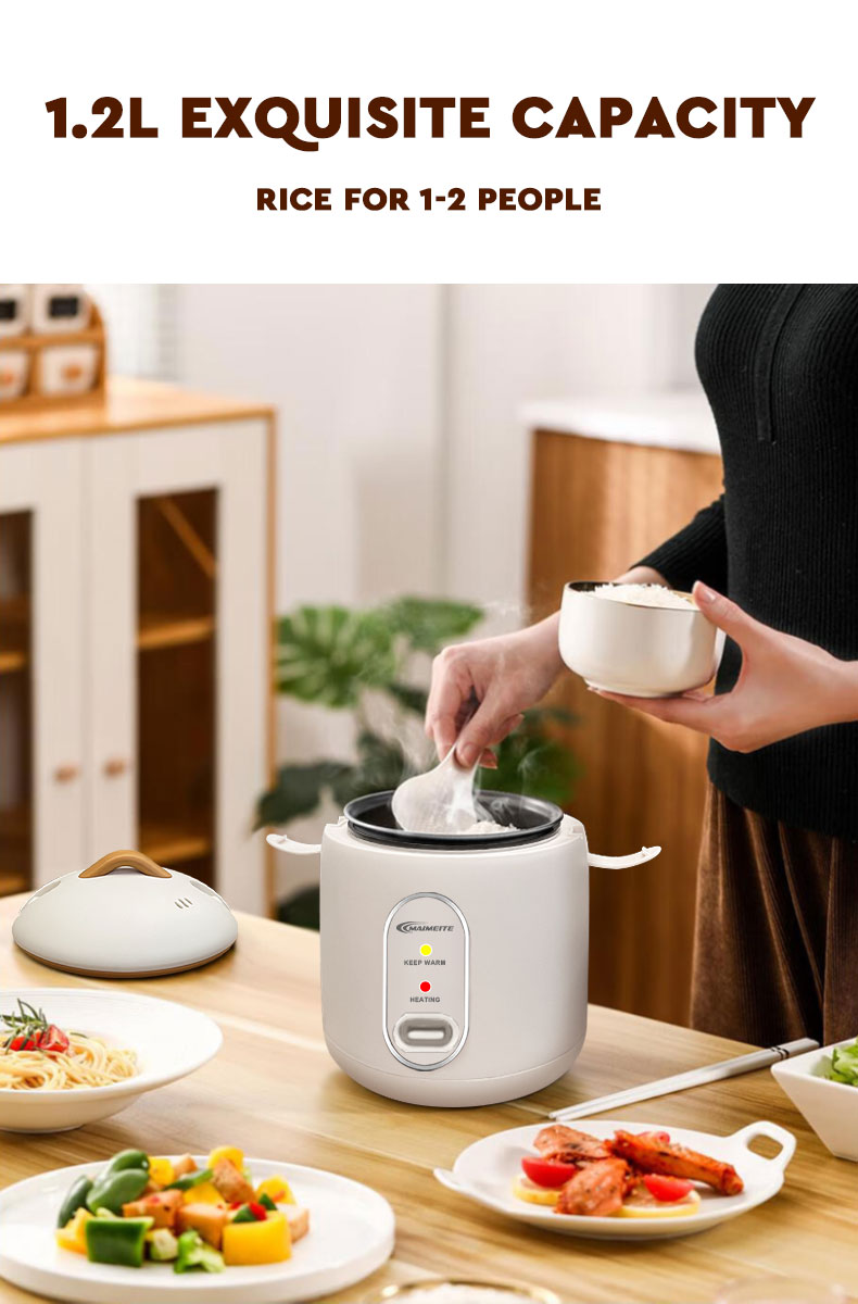 Maimeite Mini Rice Cooker 1.2L Non-Stick Inner Multifunctional Pot ...
