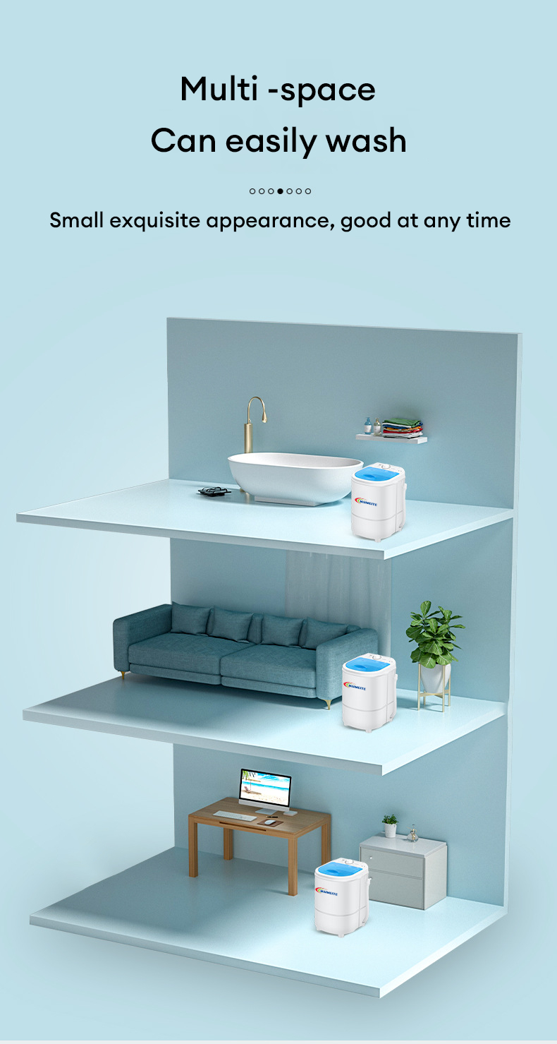 Maimeite Mini Portable Washing Machine With Dryer Blue Light ...