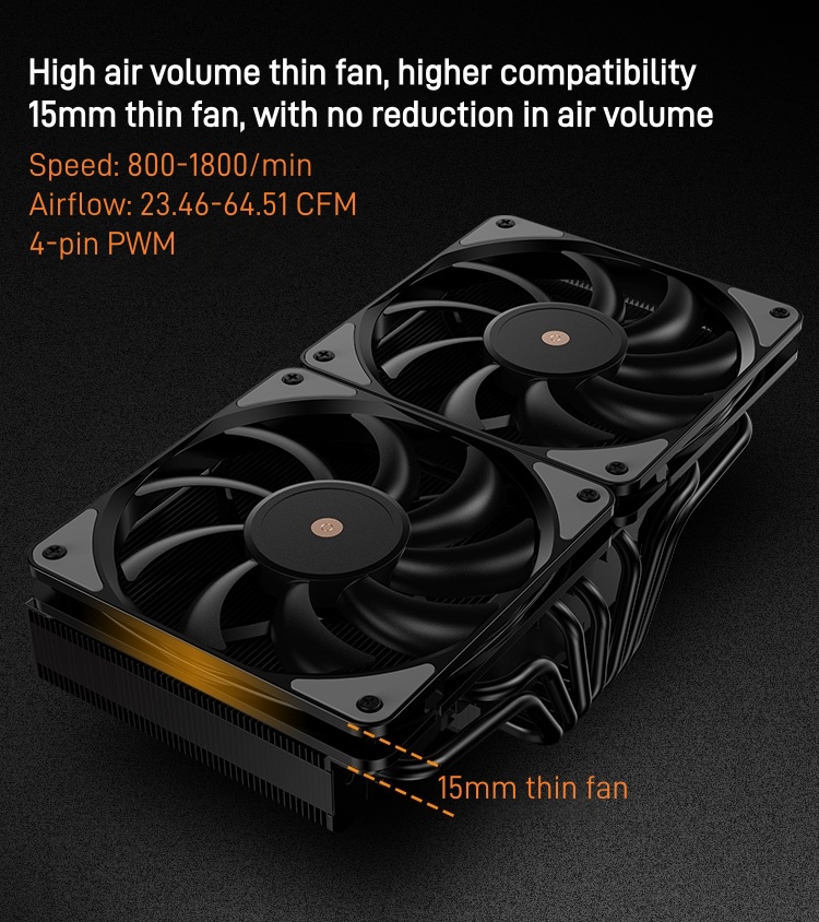 Dual Fans Downward Pressure CPU Cooler AMD Fan ARGB13 gen. 1700 PWM ...
