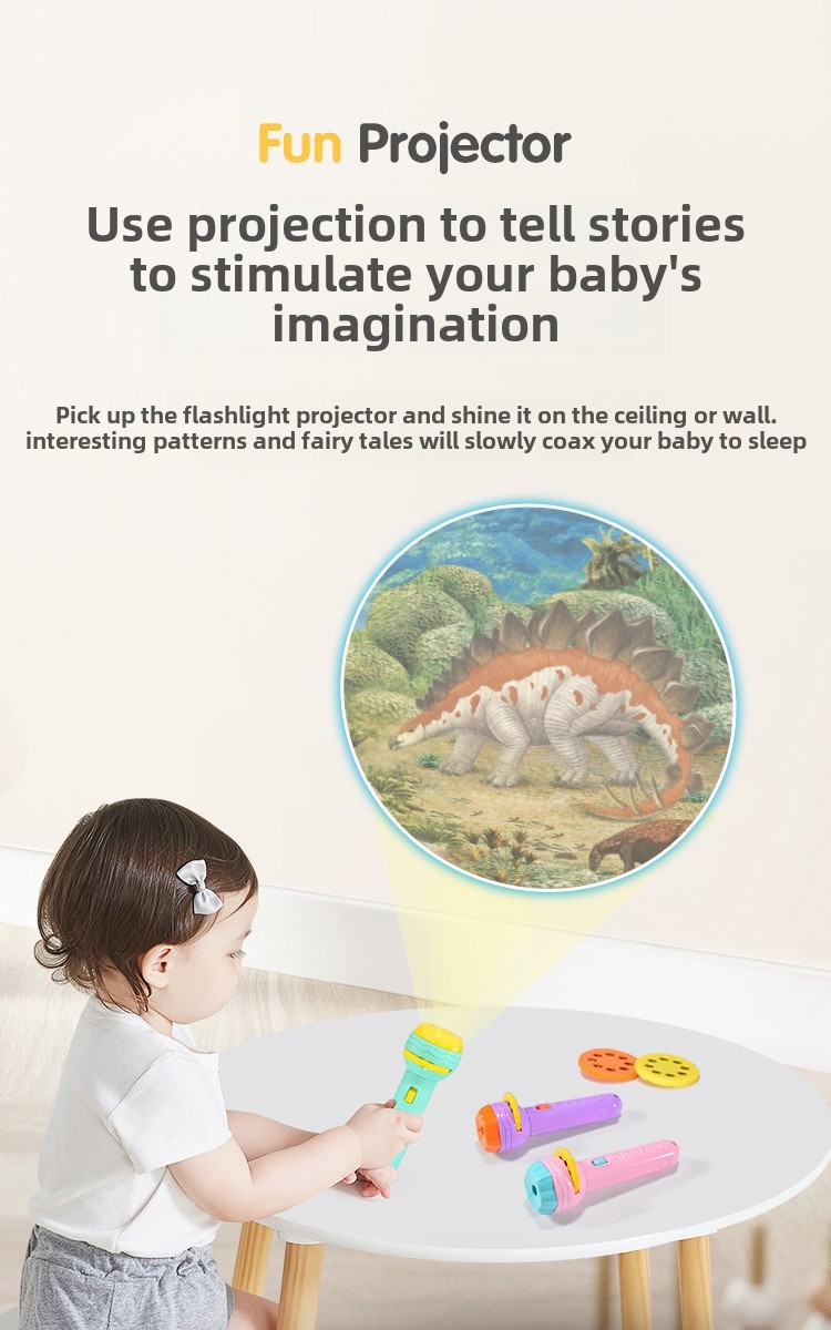 Flashlight Projector Flashlight Light Toy Baby Sleeping Story Book ...