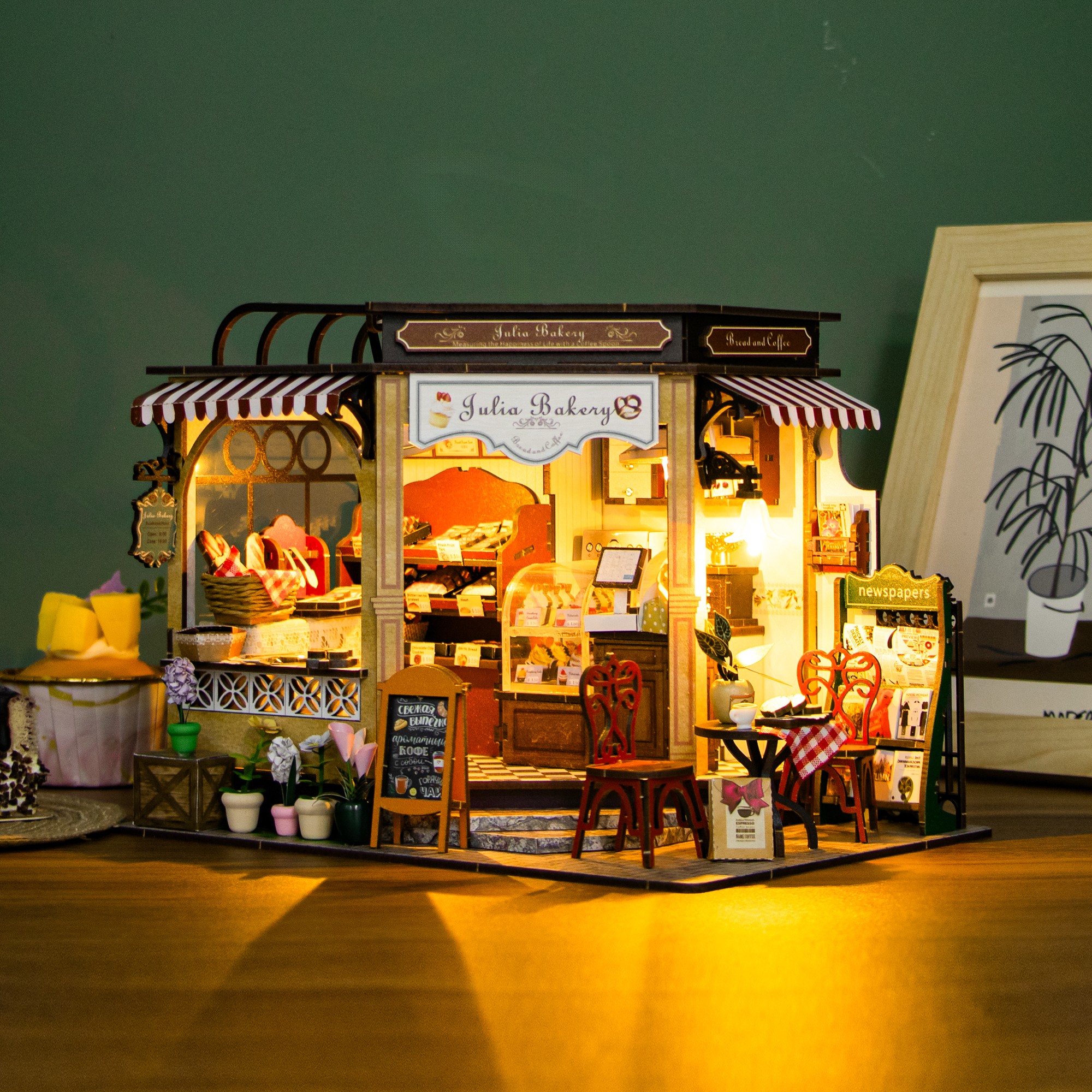 CUTEBEE DIY Dollhouse Kit Miniature House Creative Room with Furniture ...