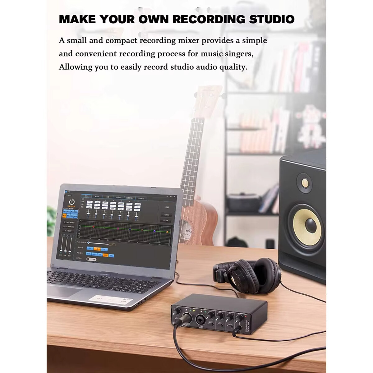 Professional Sound Card Depusheng MD22 Audio Interface with Monitoring ...