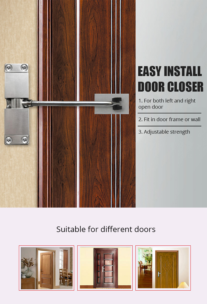 304 Stainless Steel Adjustable Automatic Strength Spring Door Closer ...