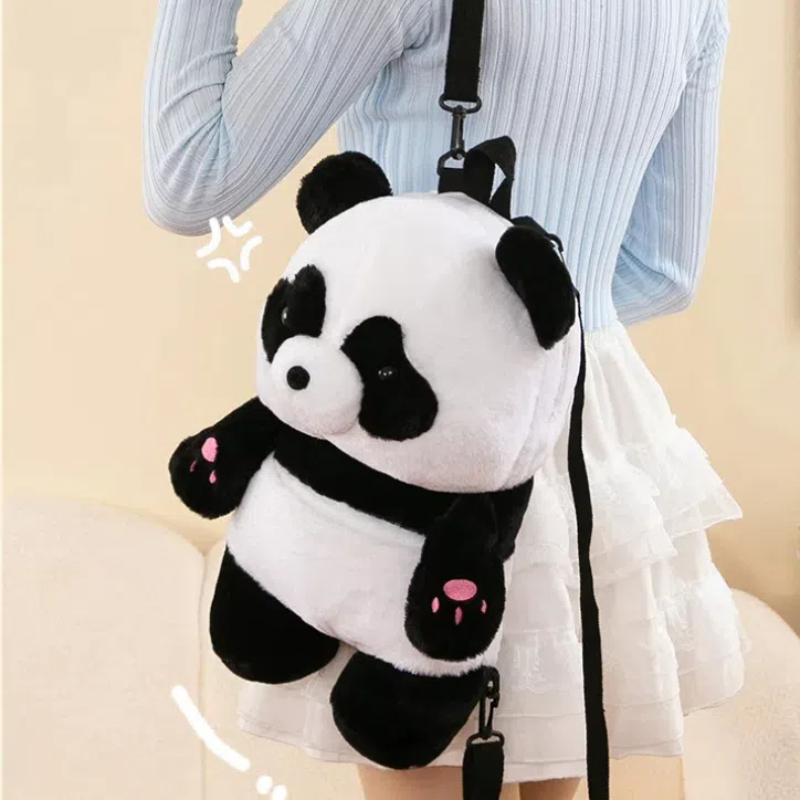Cute Panda Bag Fashion Cartoon Plush Toy Bag Backpack | Shopee Philippines