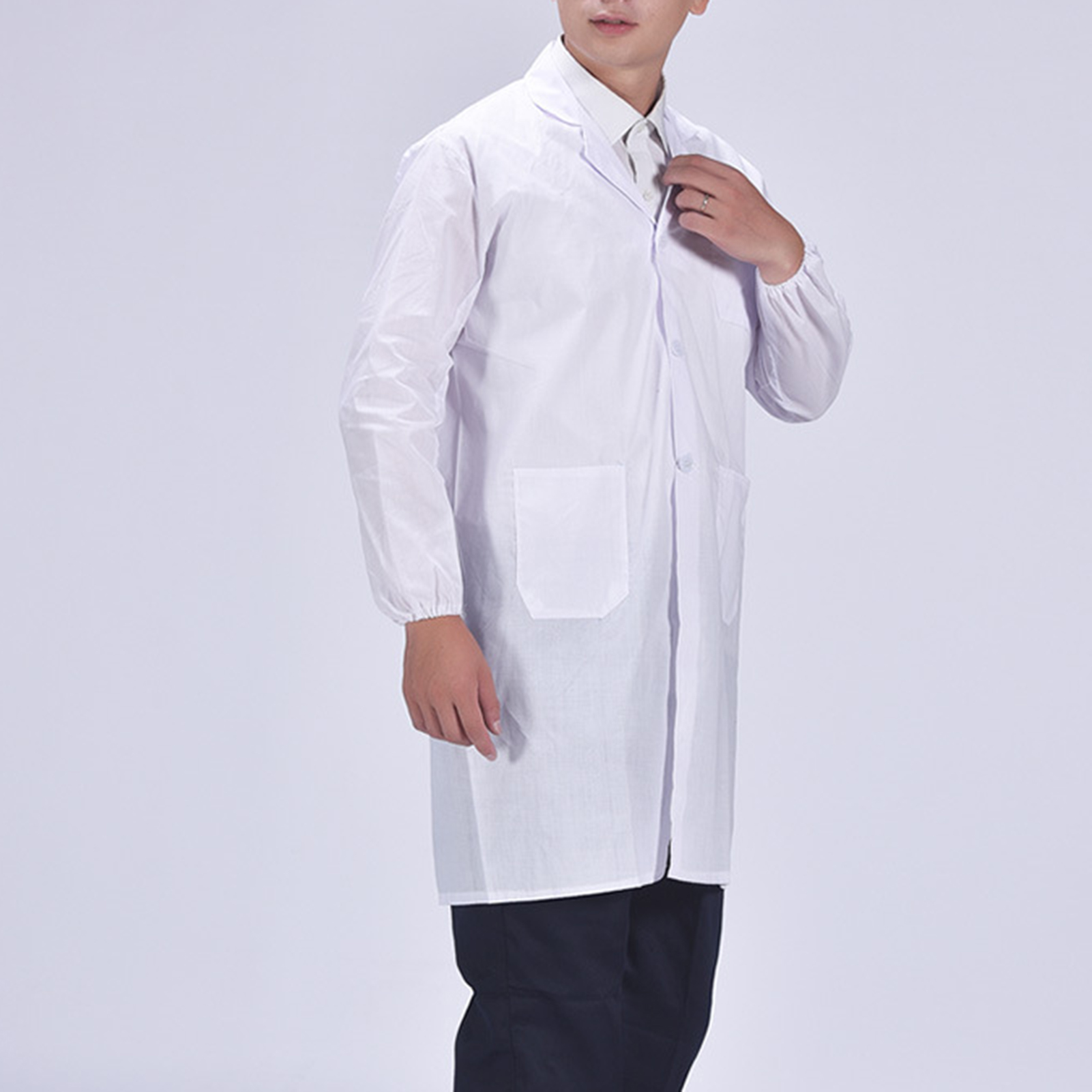 Lab Gown White Coat Long Sleeve Doctor uniform Doc coat Unisex S-XXXL ...