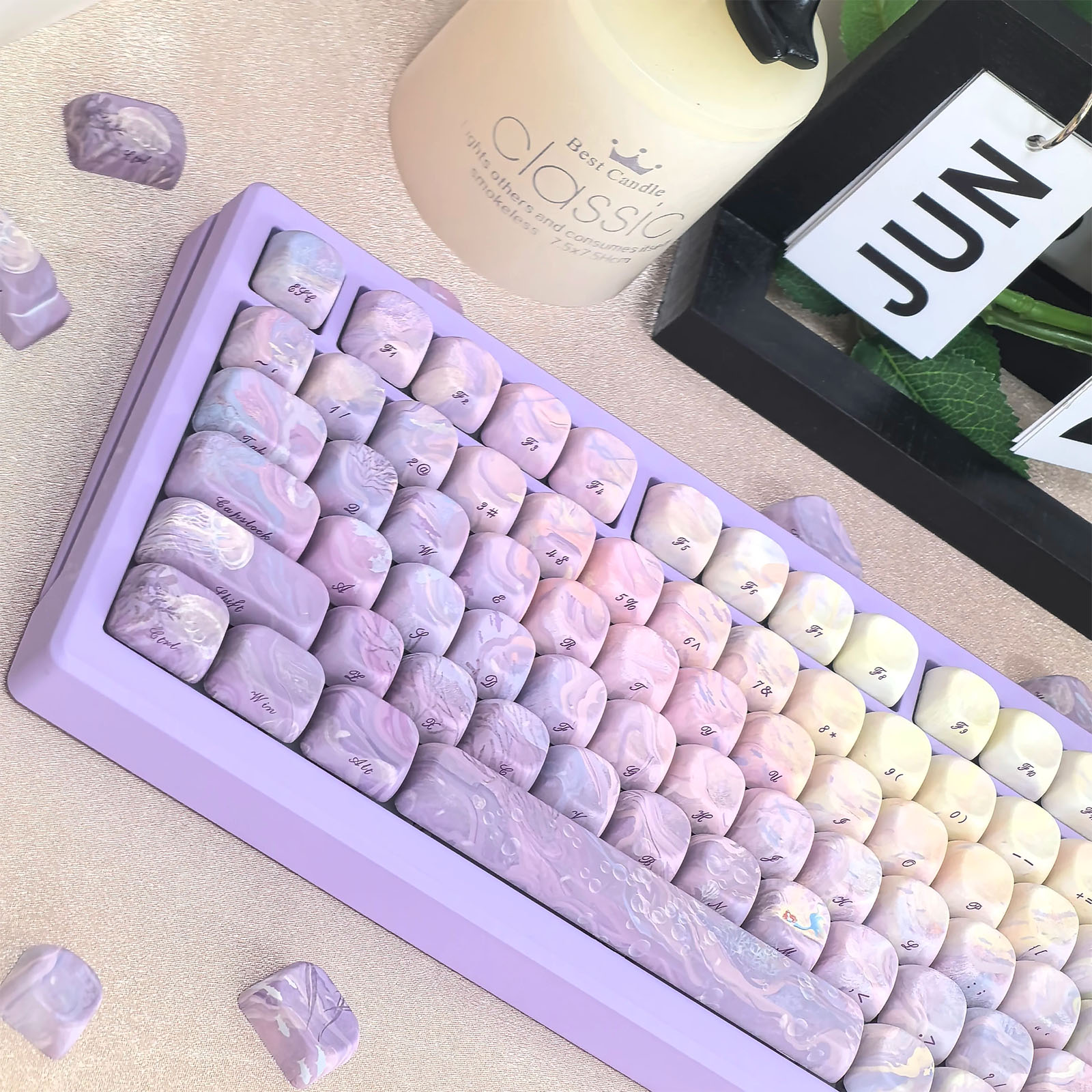 134 Keys Mermaid Keycaps Purple Dreamy Theme MOA Profile PBT Five-side ...