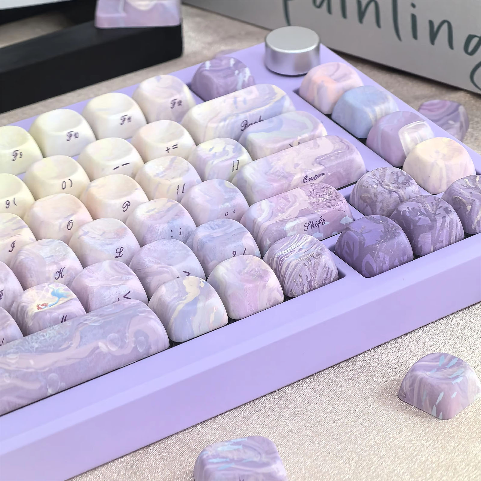 136 Keys Mermaid Keycaps Purple Dreamy Theme MOA/Cherry Profile PBT ...
