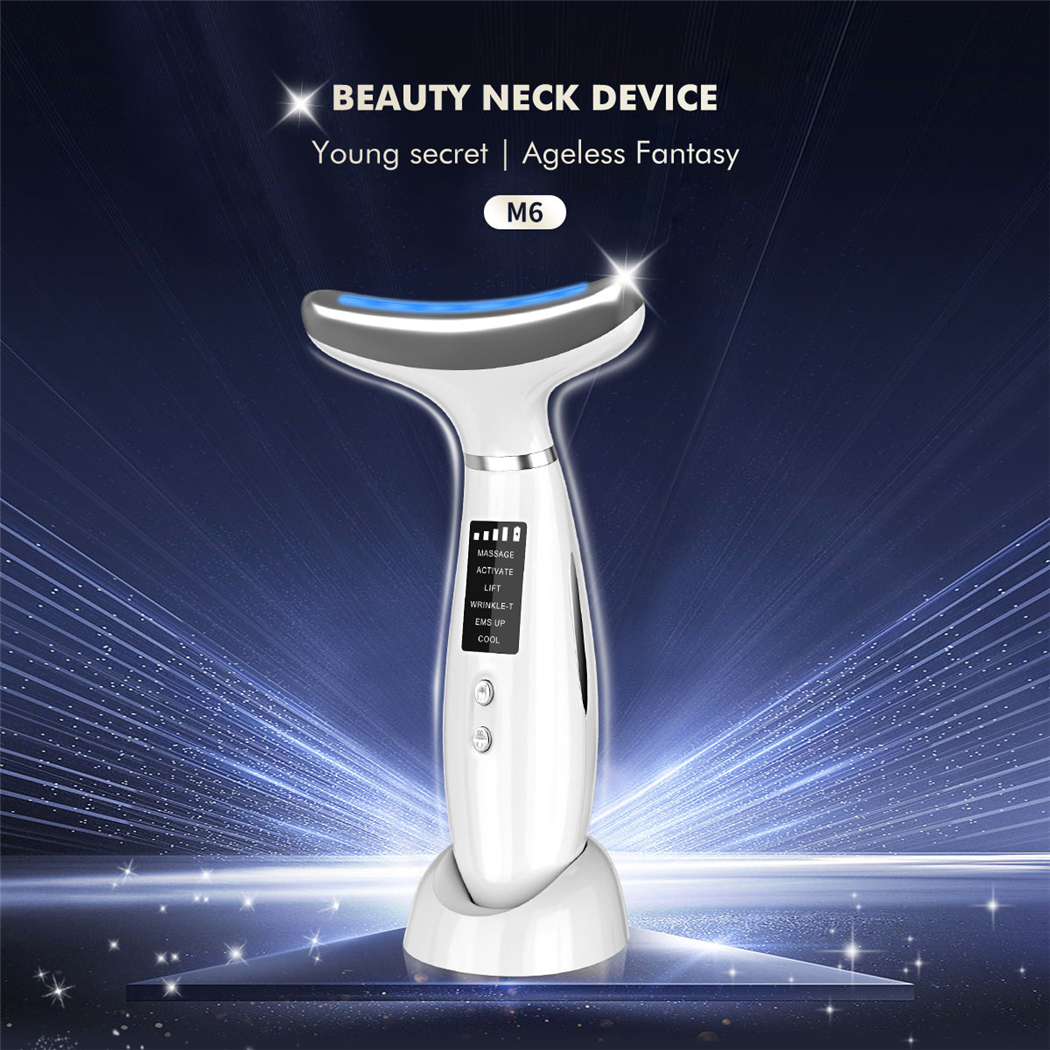 CkeyiN Neck Face Massager Vibration LED Photon Therapy with Cold ...