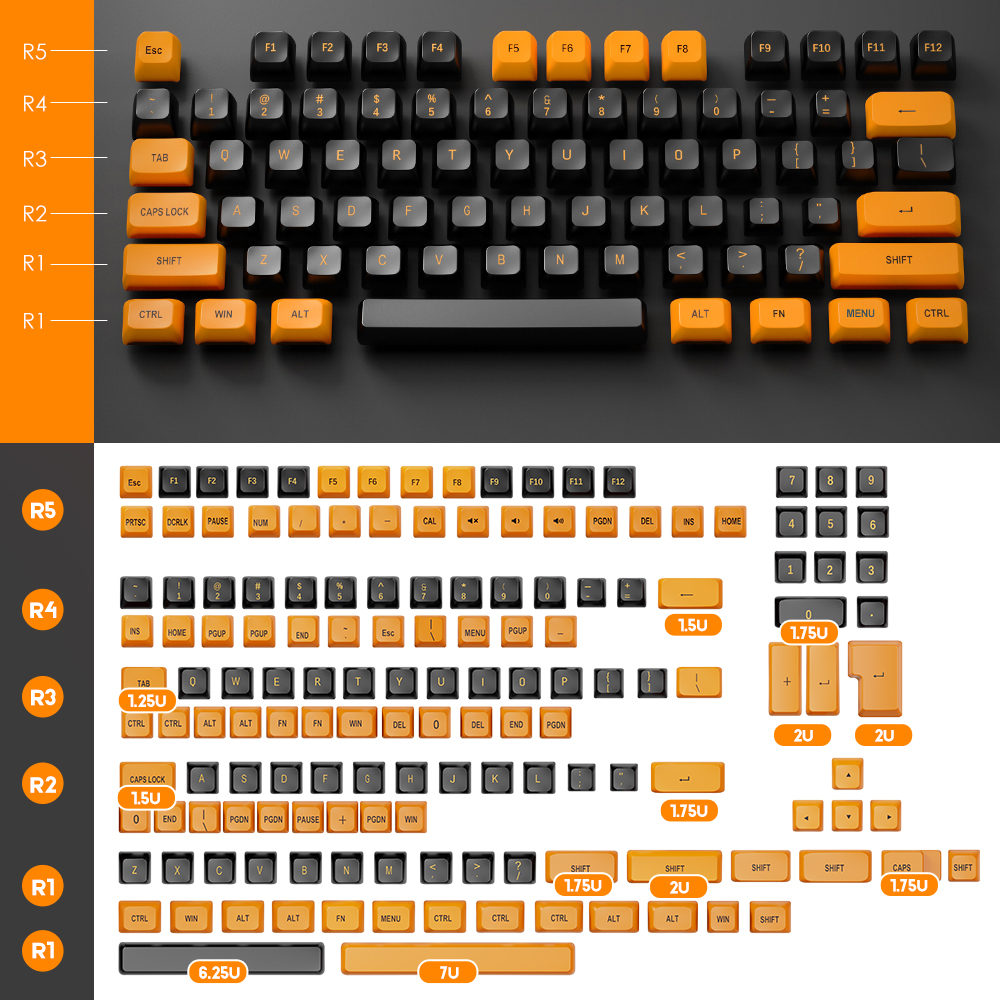 GMK PBT Keycaps 150 Keys CSA Profile Orange Keycap Injection Molding ...