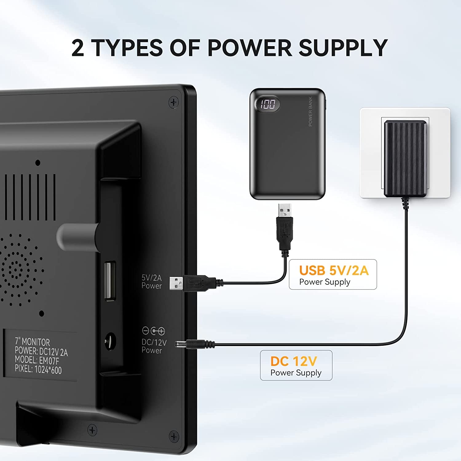 Eyoyo 10 inch Monitor, 1024x600 Small HDMI Monitor, HDMI VGA AV Monitor ...