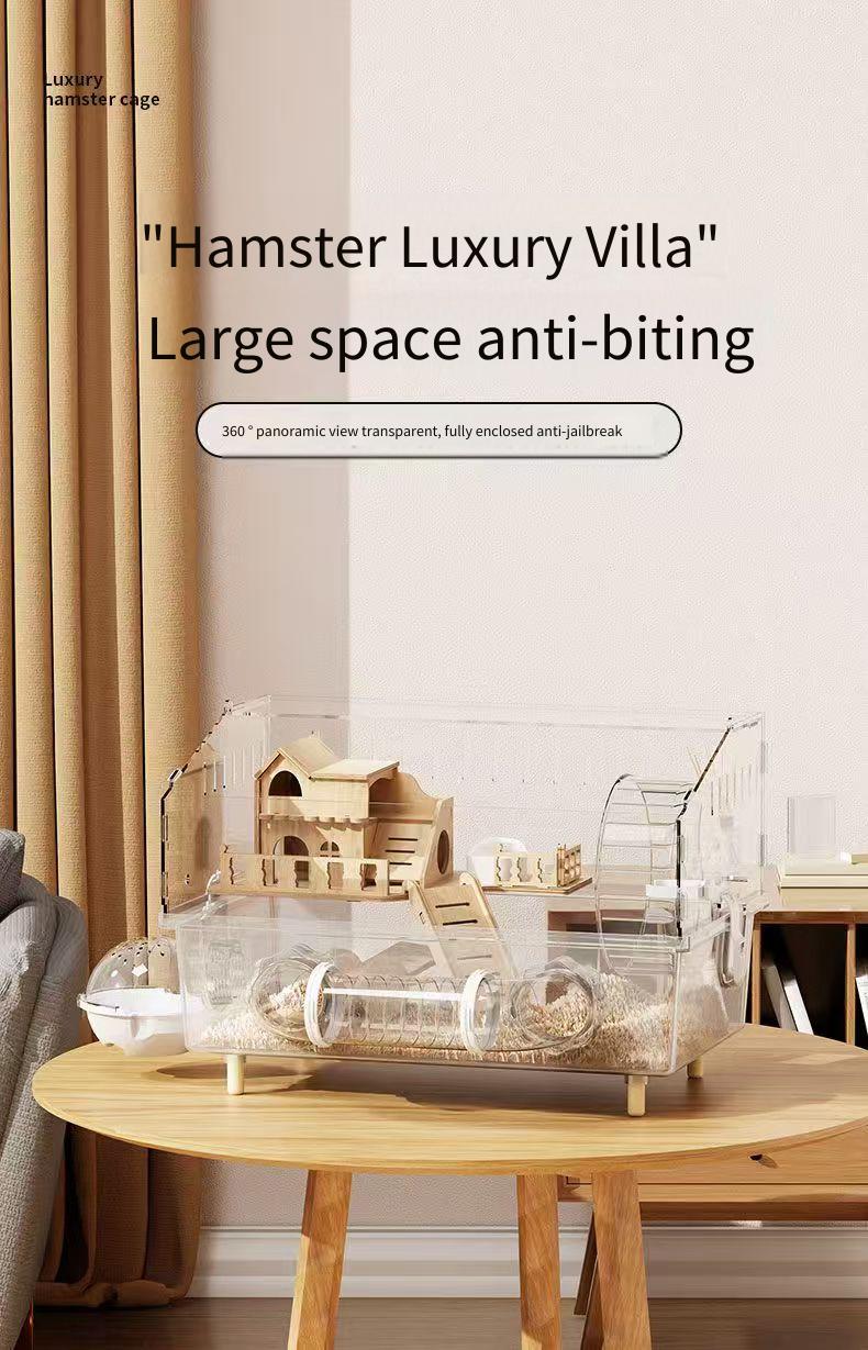 Hamster Cage Luxury Acrylic Hamster Ornamental Cage Pet Breeding Box ...