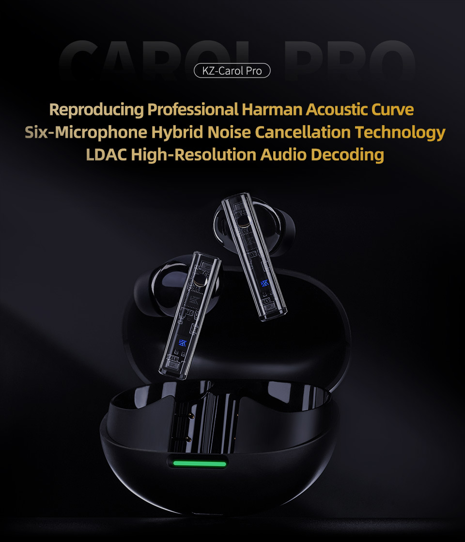 KZ Carol Pro Upgraded Active Noise Reduction Bluetooth Earphones with ...