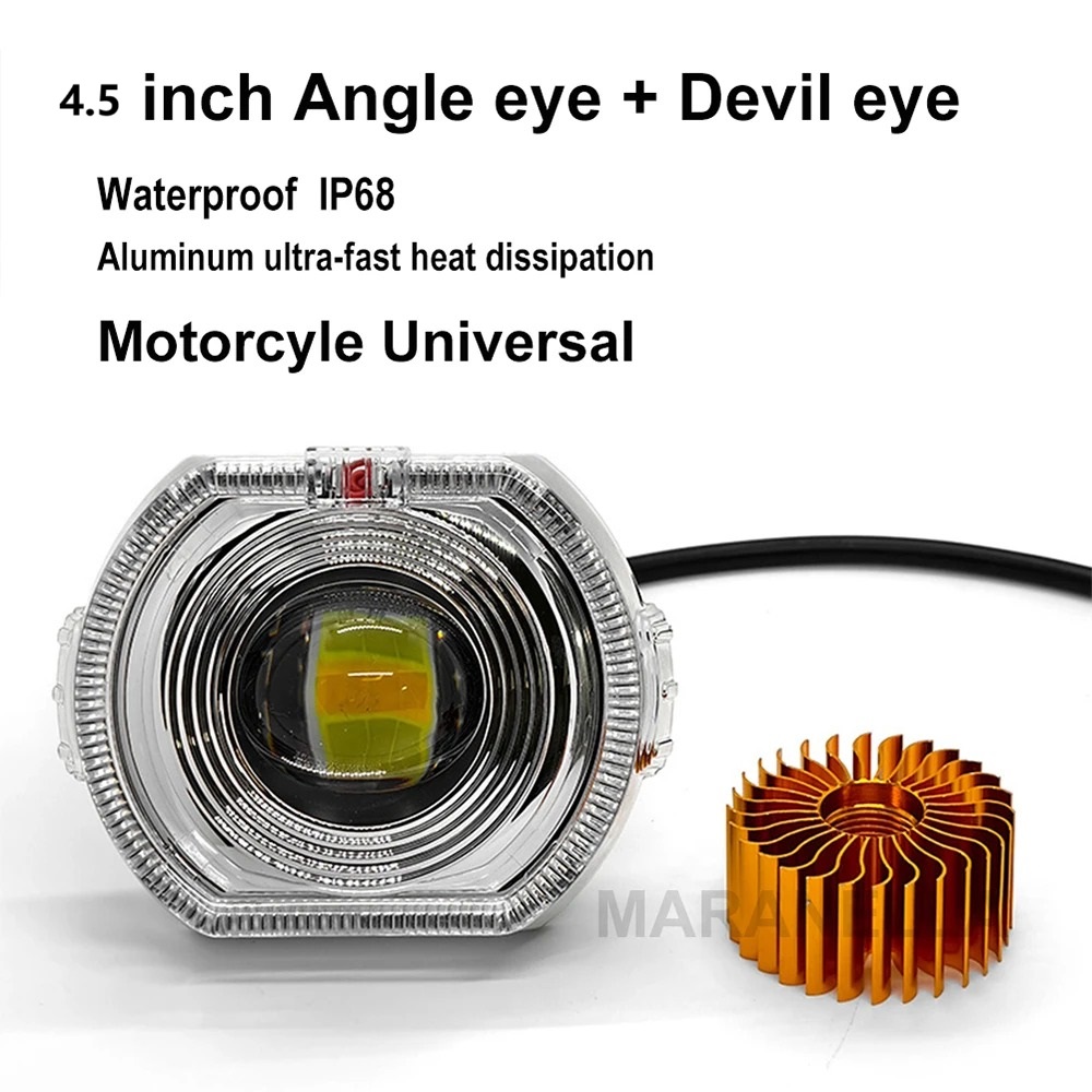 1pcs Car Motorcycle Headlight LED Angel Devil Eyes Headlight Projector ...