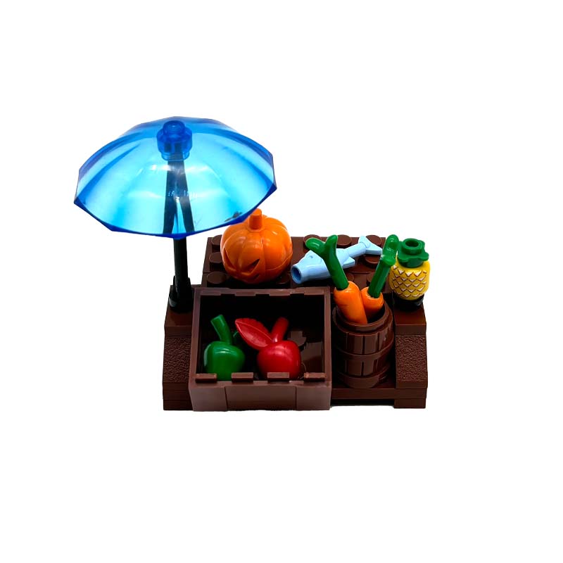 MOC Food Market Small Particle Bricks Fruit and Vegetable Stall ...