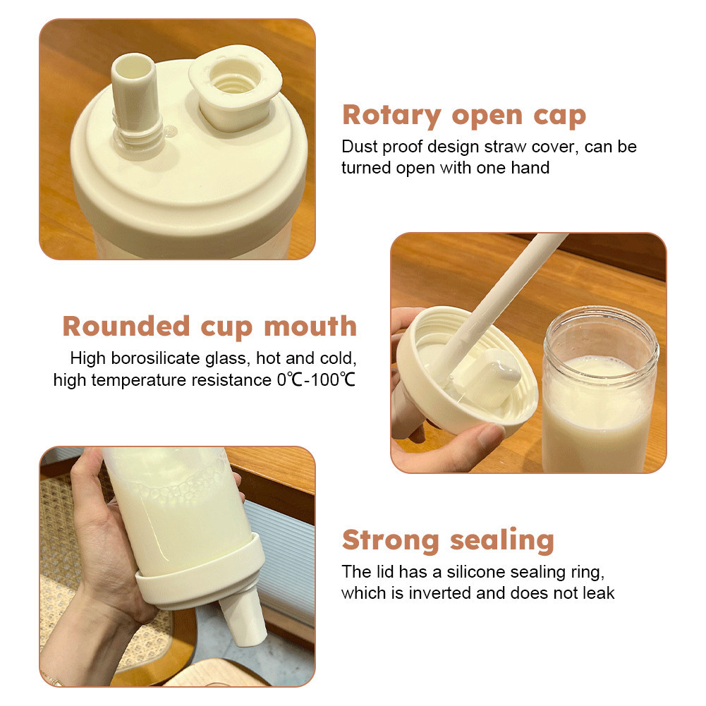 Pearl milk tea straw cup 500ml /850ML Portable straw cup Large capacity ...