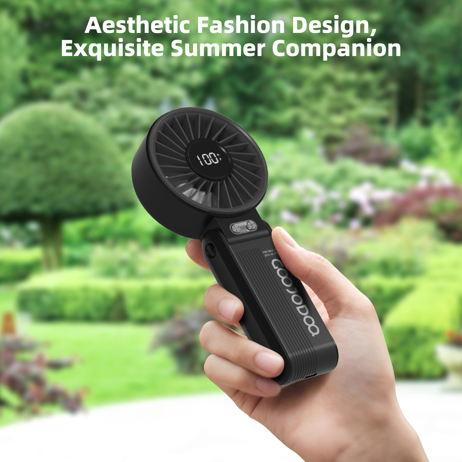 GOOJODOQ Fan GFS003 Foldable 4000 mAh Turbo Jet Mini Fan Rechargeable ...